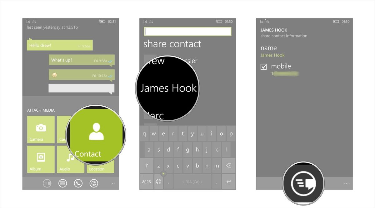 How to send messages with WhatsApp for Windows 10 Mobile phones ...