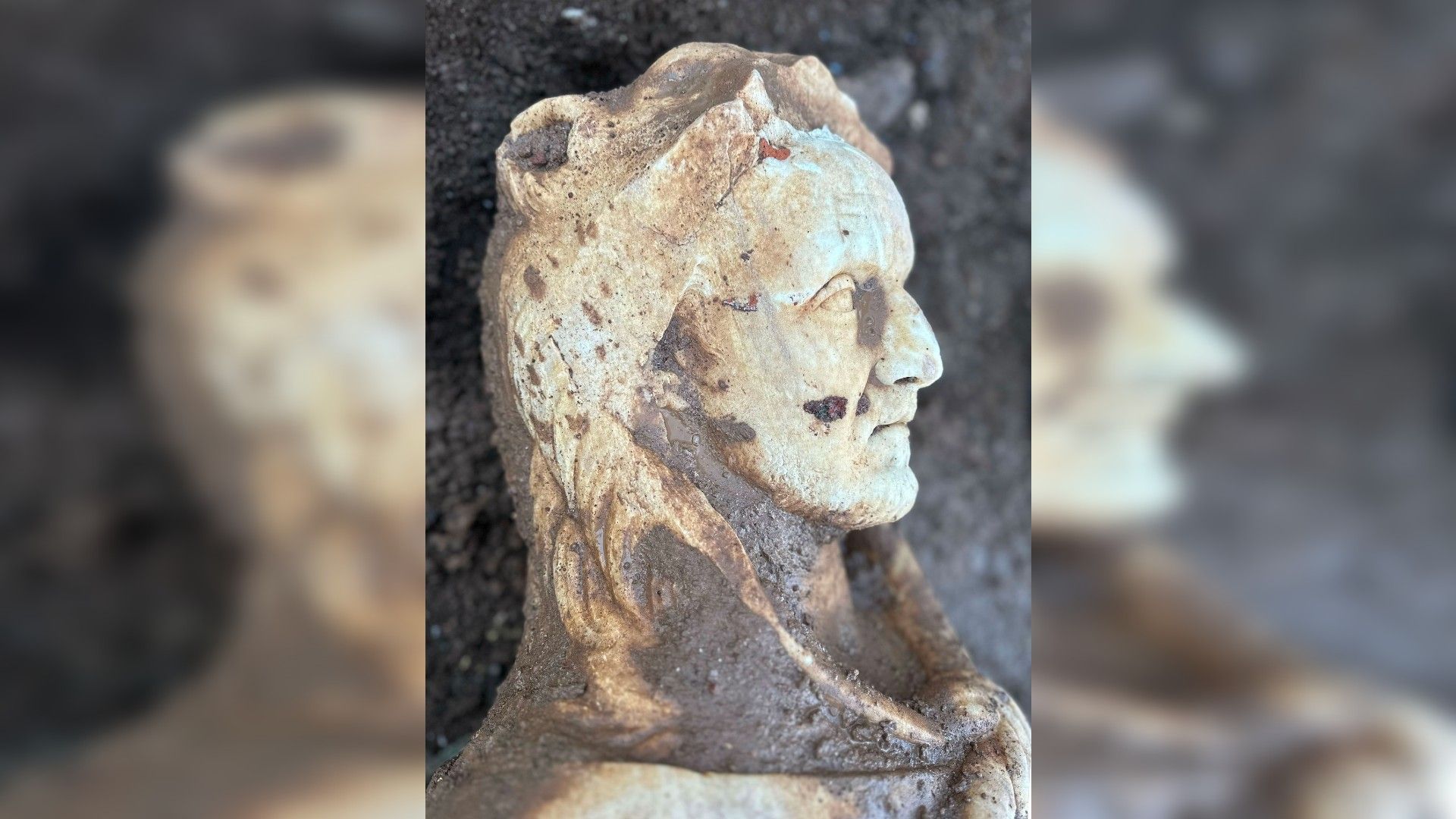 Statue of a slain Roman emperor dressed as Hercules found near a sewer ...