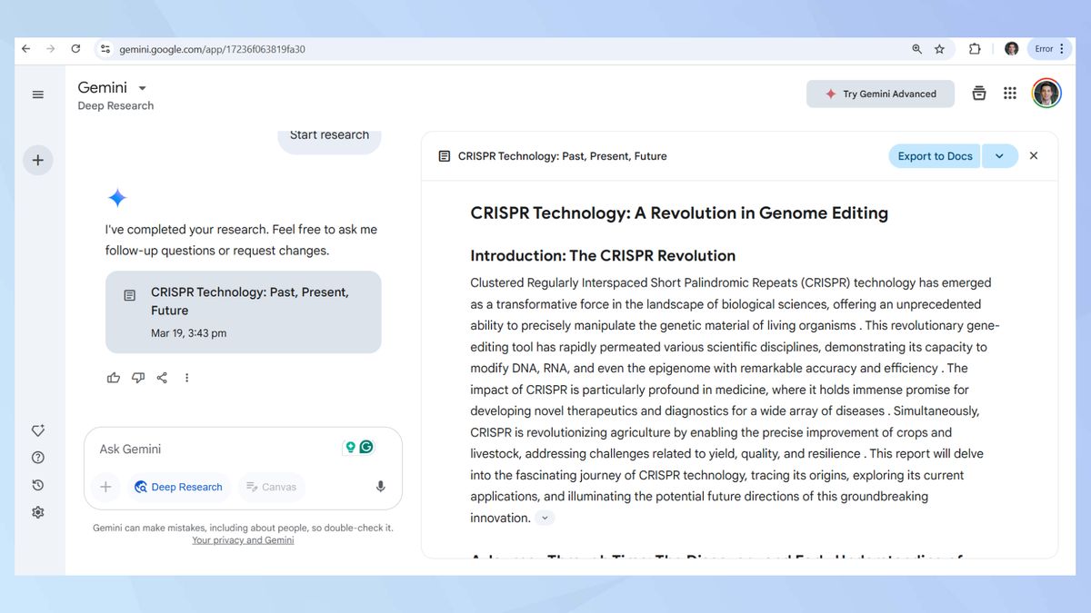 Gemini Deep Research is now free — here's how to use it | Tom's Guide