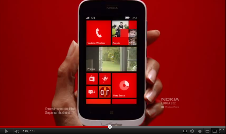 New Verizon commercial boasts about the Lumia 822's simplicity ...