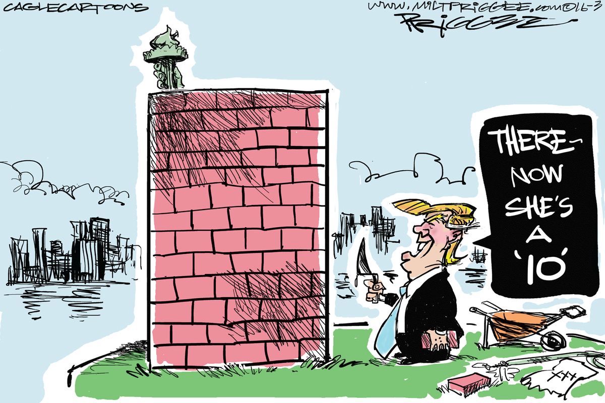 Political Cartoon U.S. Trump Wall 2016 | The Week