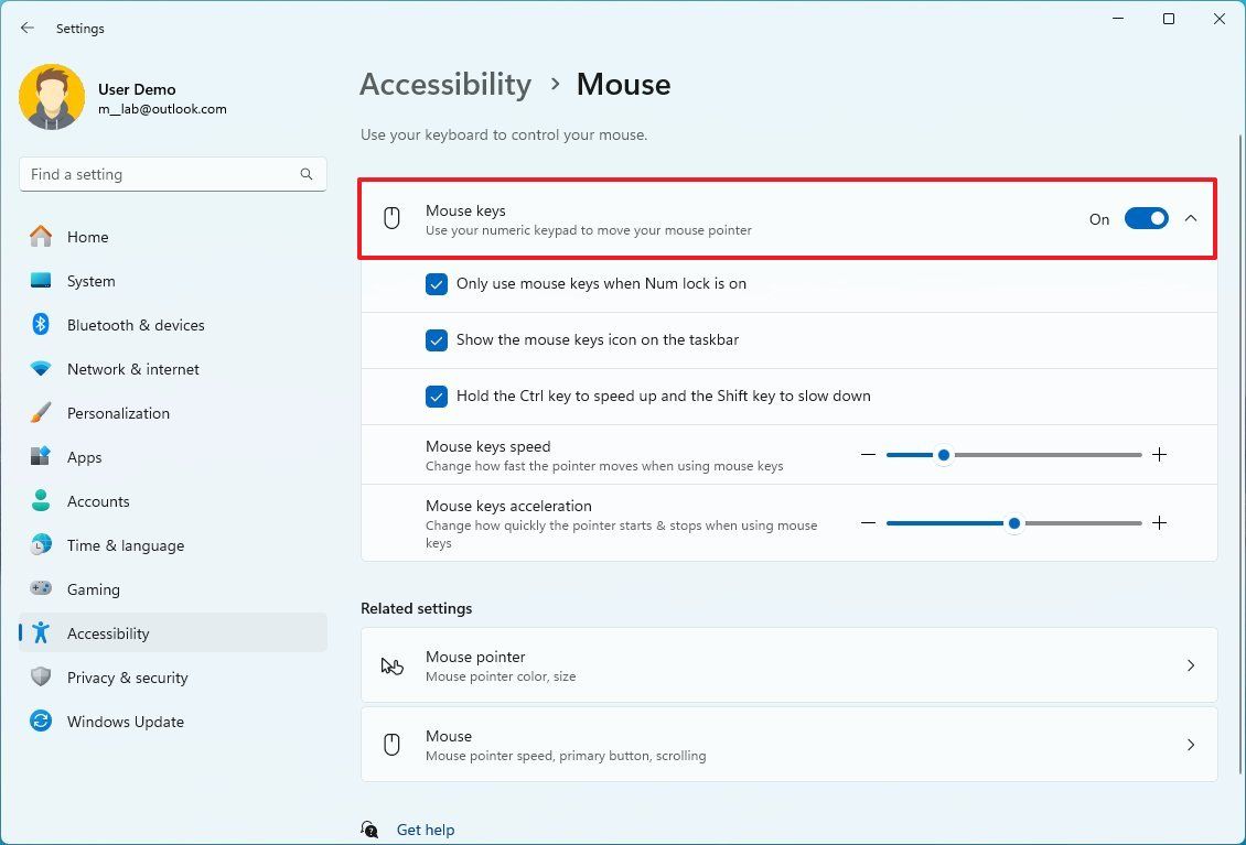 How To Use A Mouse Via Your Keyboard On Windows 11 Windows Central