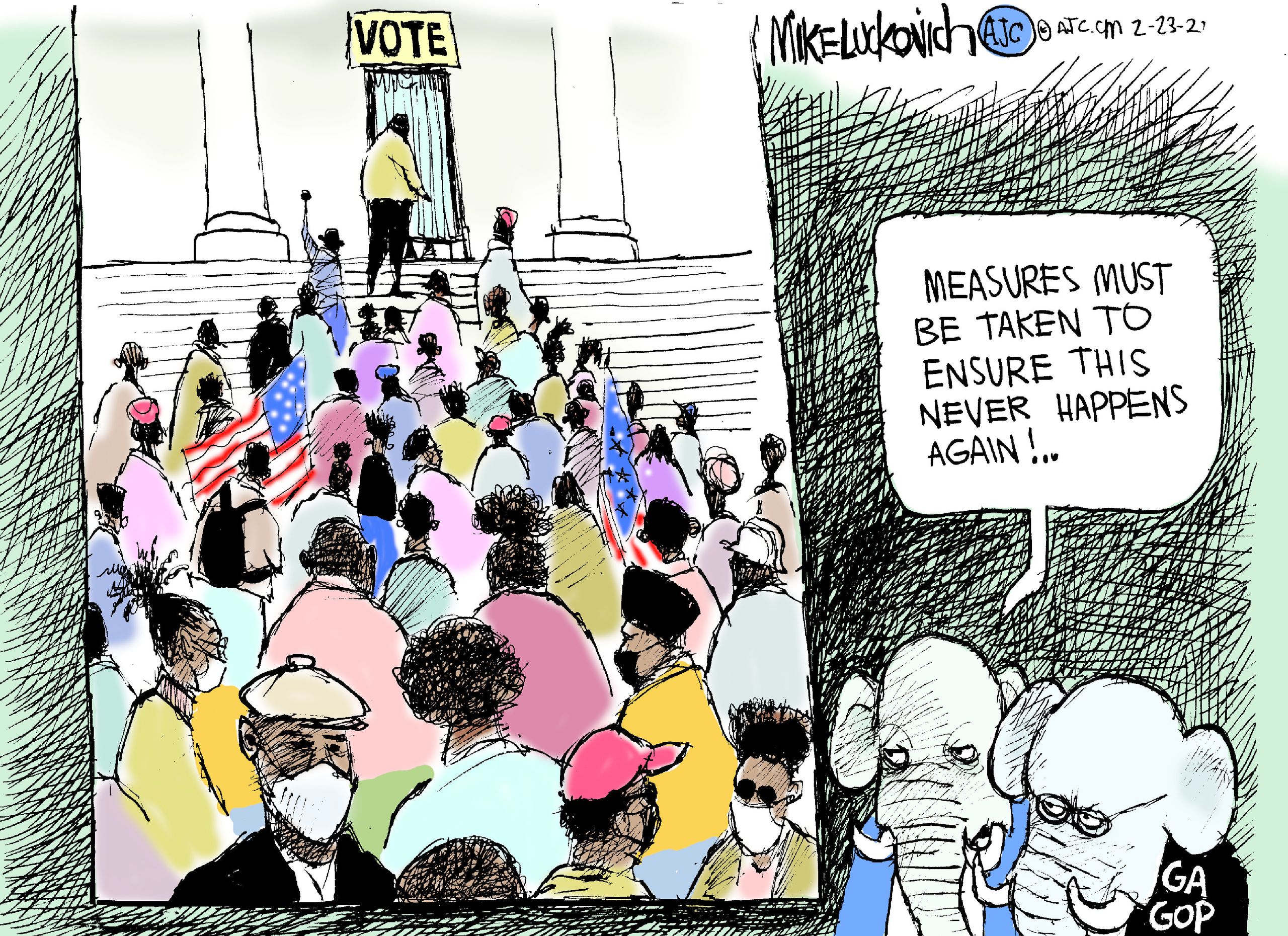 Political Cartoon U.S. GOP Georgia Black voters | The Week