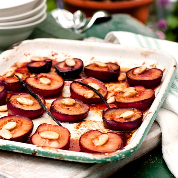 Roasted Stone Fruits with Cardamom and Honey and Vanilla Cream ...