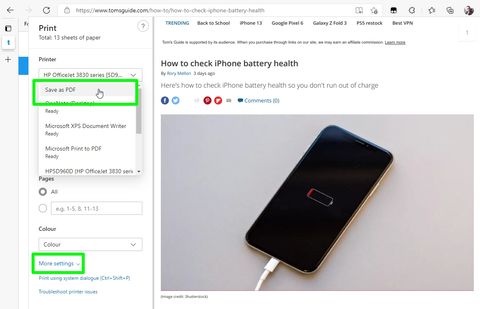 How to save a web page as a PDF | Tom's Guide