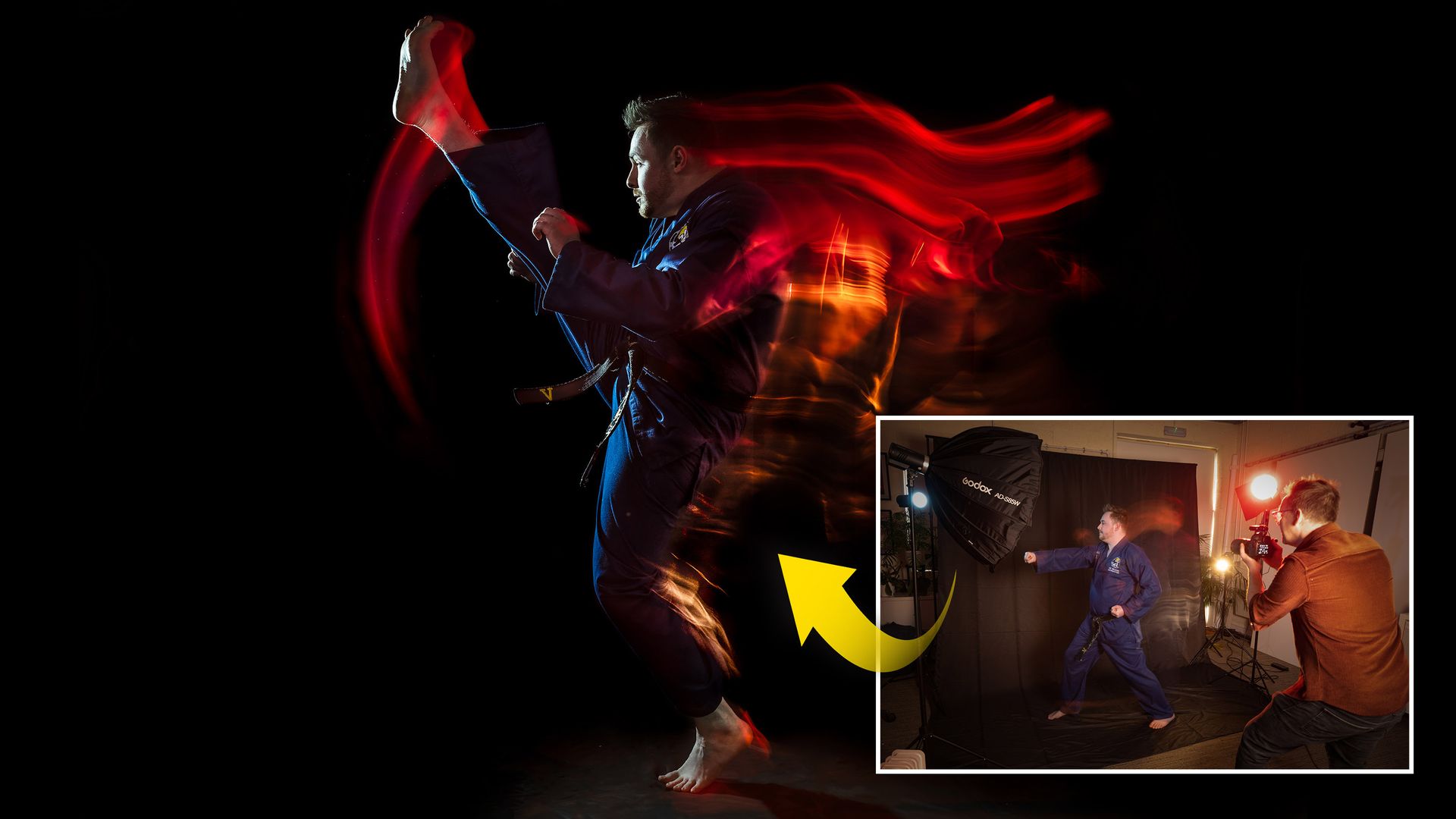 Sports portraits with a twist! Use slow-sync flash for streaky special ...