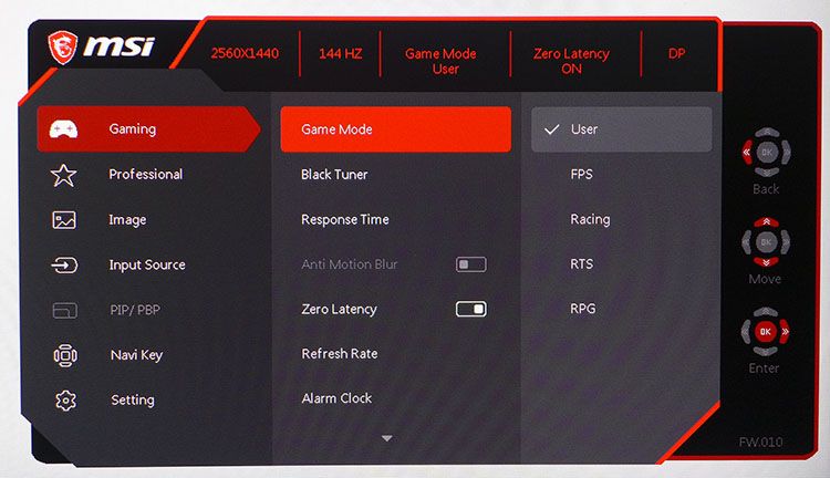 MSI Optix MPG27CQ OSD Setup & Calibration