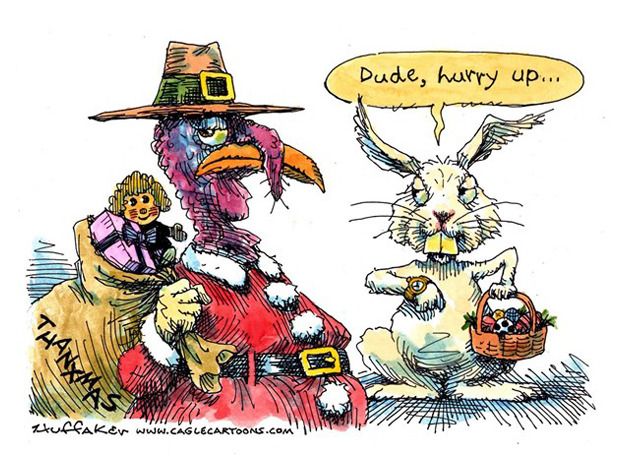 Editorial cartoon holiday Thanksgiving Christmas | The Week