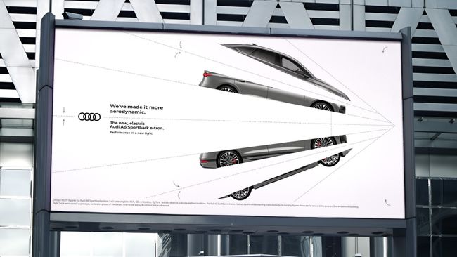 Ingenious Audi billboards soar above the chaos in EV branding ...