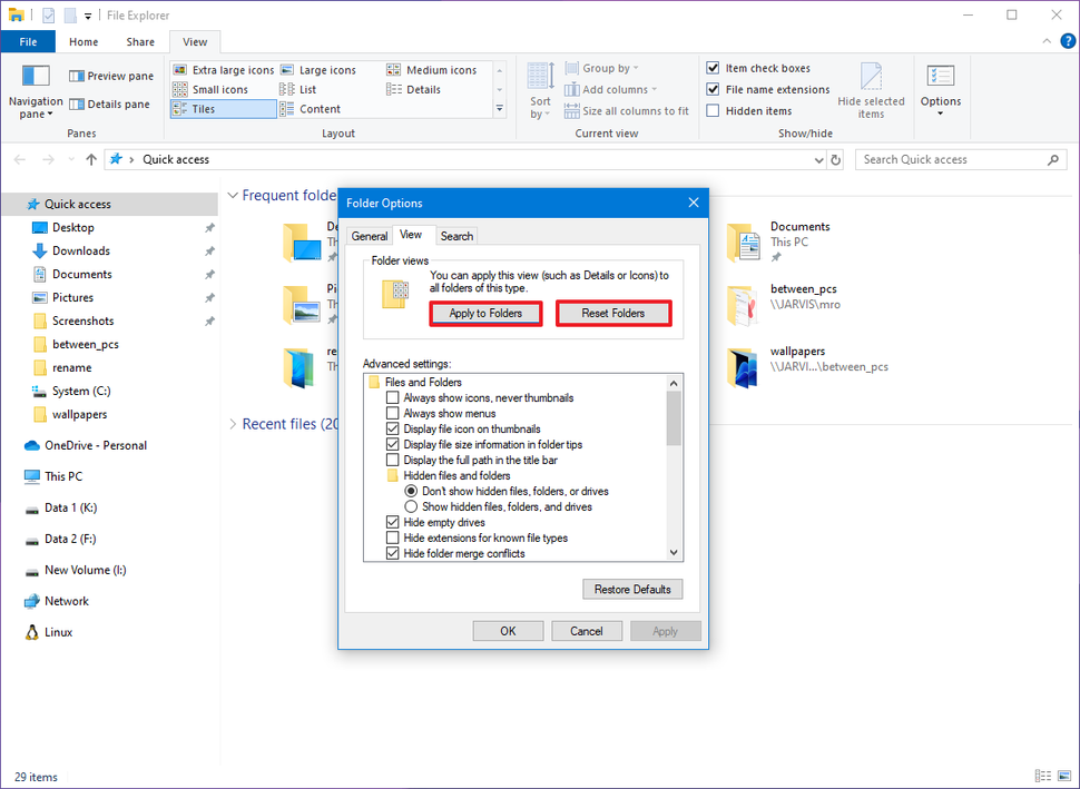 How to reset folder view settings on File Explorer for Windows 11 and ...