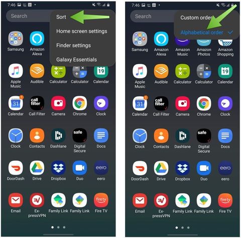 How to sort the app drawer alphabetically on a Samsung Galaxy phone ...