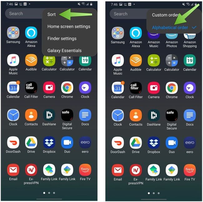 How to sort the app drawer alphabetically on a Samsung Galaxy phone ...