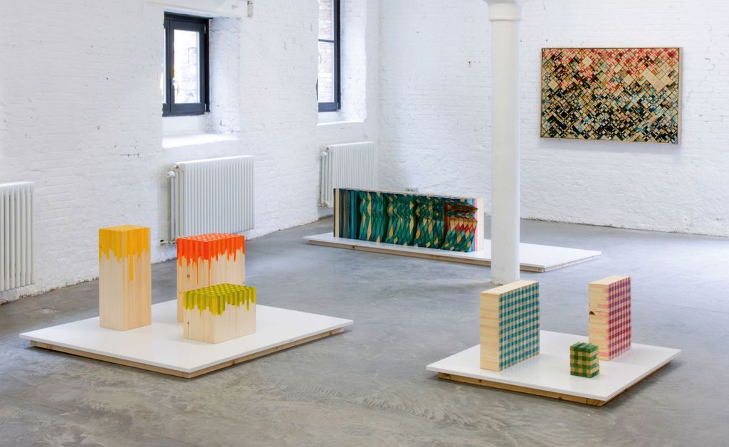 New wood-block furniture by Raw-Edges has colour coursing through its ...