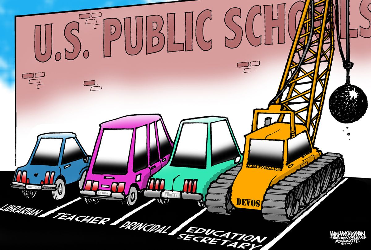 Political Cartoon U.S. Betsy DeVos public schools | The Week
