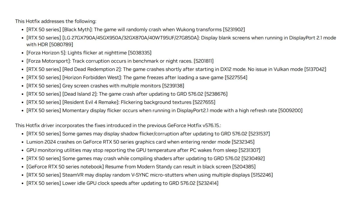 Nvidia has just released yet another GPU driver hotfix to add further ...