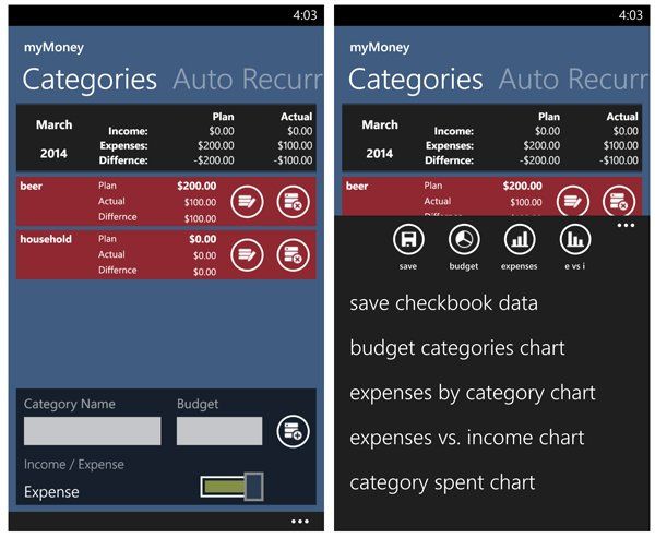 myMoney for Windows Phone 8, helping keep track of those dollars and ...