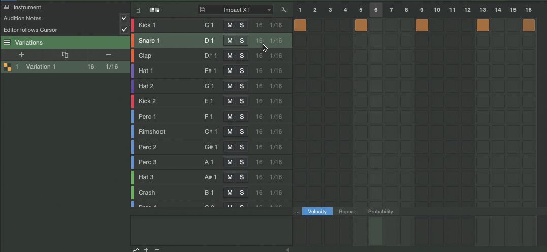 How to step sequence polymetric drums using Studio One's Patterns ...