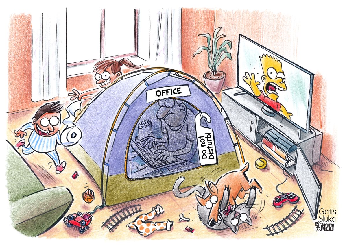 Editorial Cartoon U.S. stay at home no escape children run wild Bart ...