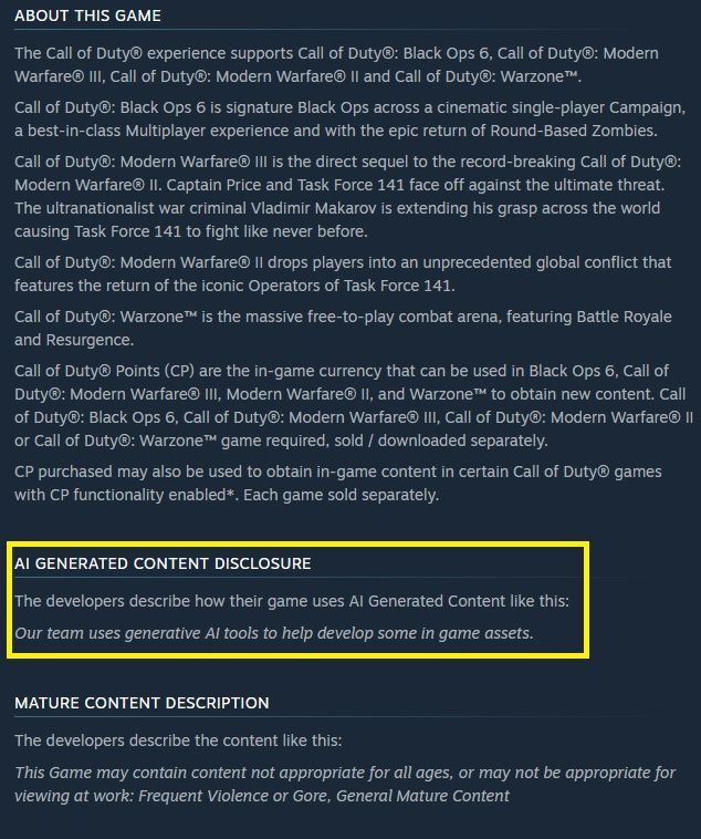 Call of Duty admits it's using generative AI to 'help develop some in ...