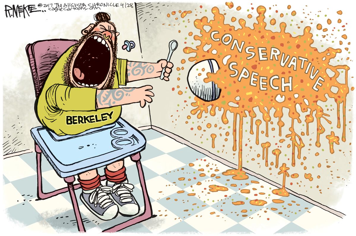 Editorial Cartoon U.S. UC Berkeley free speech protest conservative Ann ...