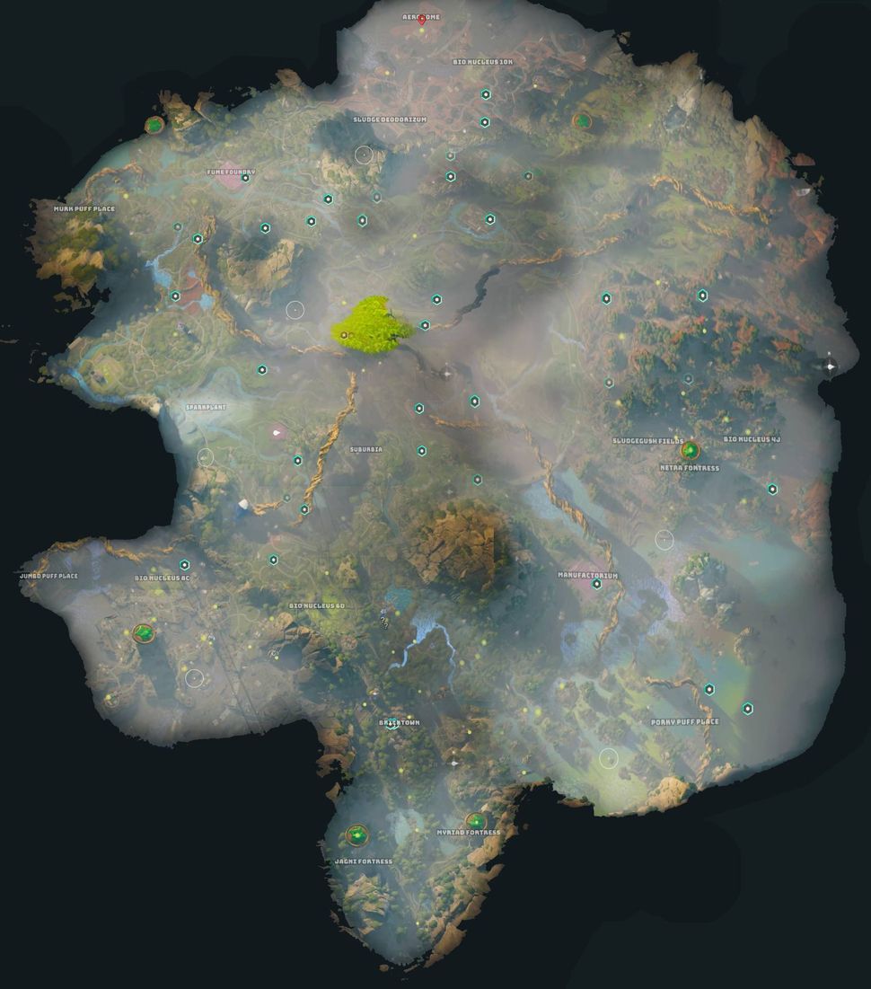 Biomutant map - size and regions explained | GamesRadar+