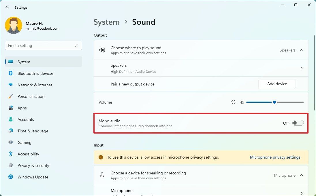 How to enable mono audio on Windows 11 | Windows Central