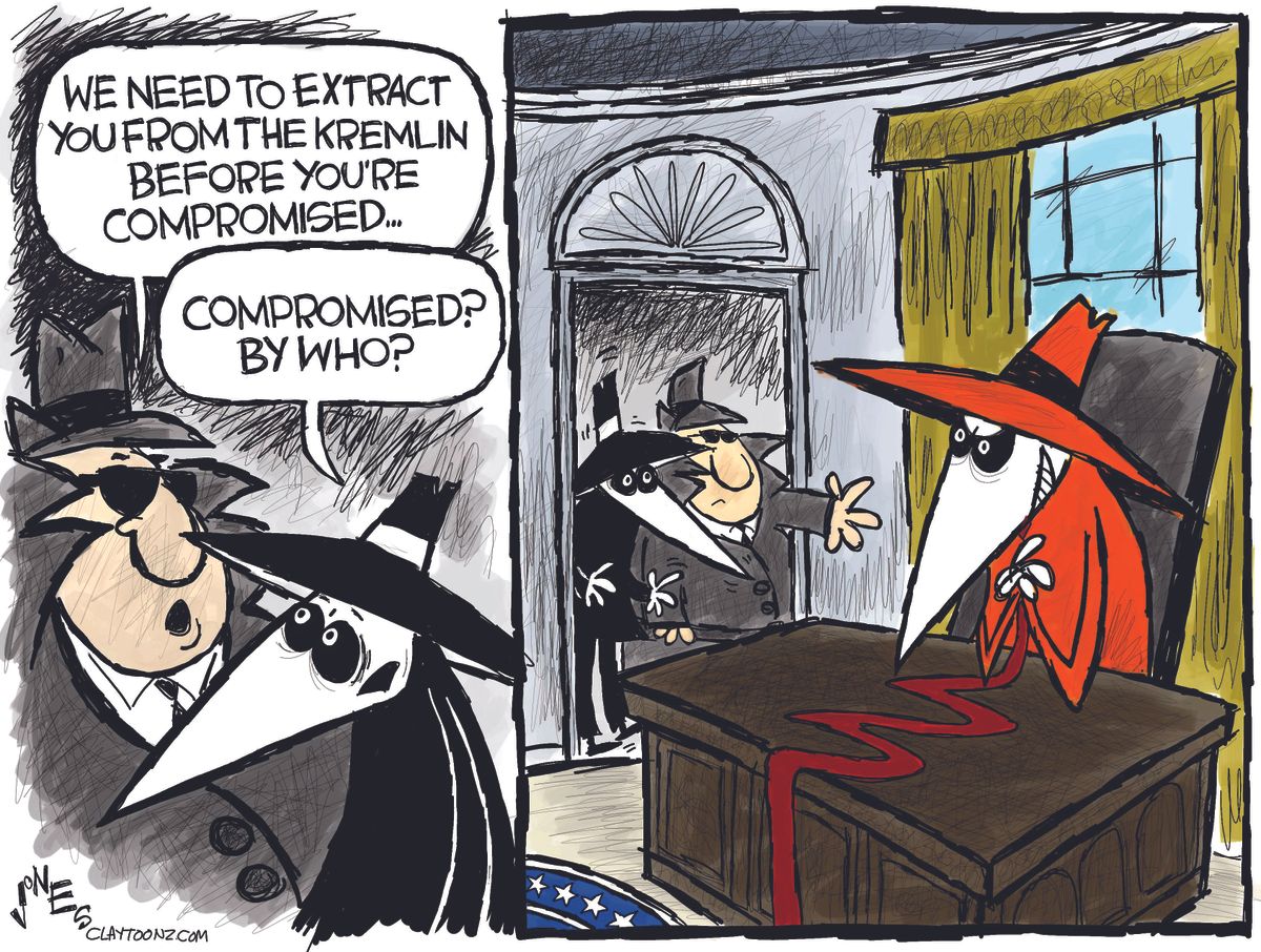 Political Cartoon U.S. Trump Russia Kremlin Spy vs Spy | The Week