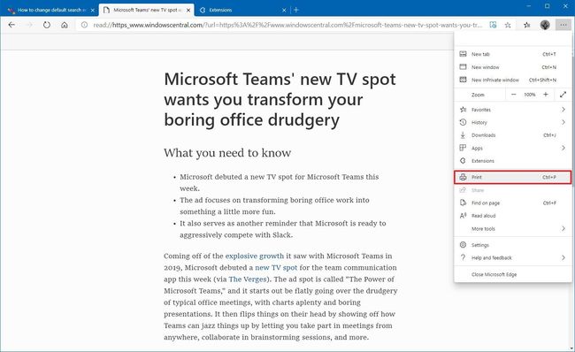 How to use the new Microsoft Edge print features | Windows Central