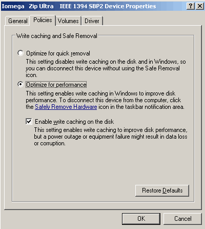 Installation Issues: Write Performance - Third Generation: Iomega ZIP ...