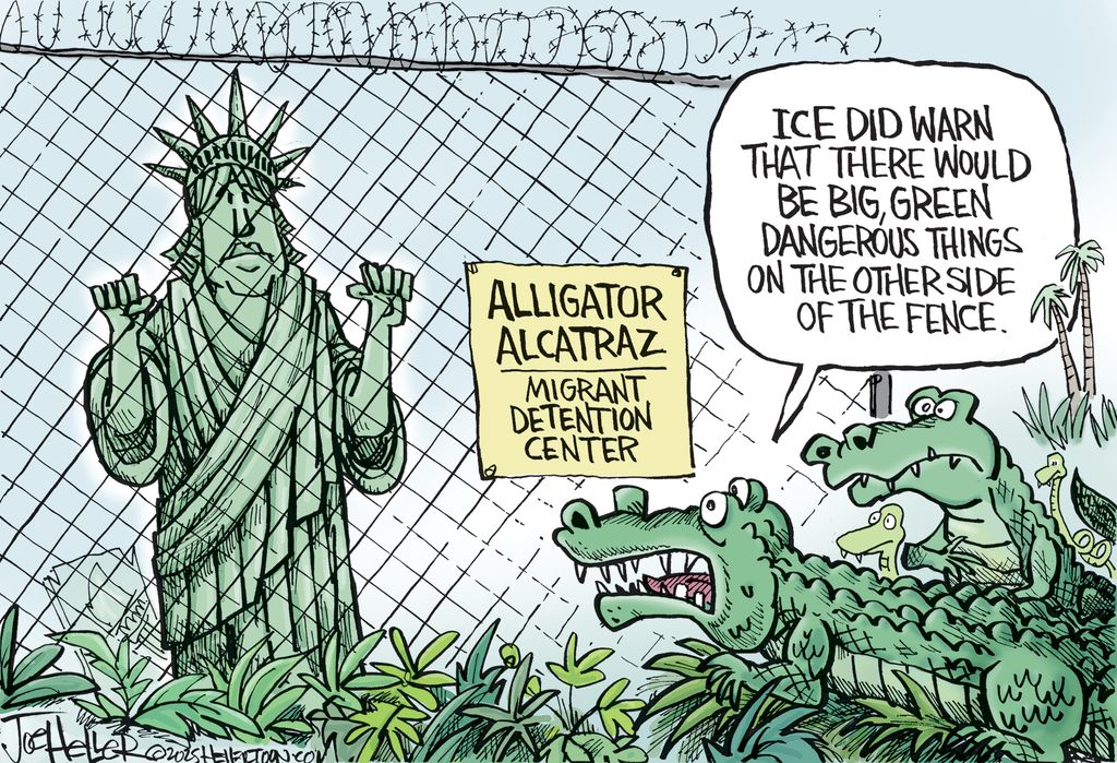 5 biting editorial cartoons about 'Alligator Alcatraz' | The Week
