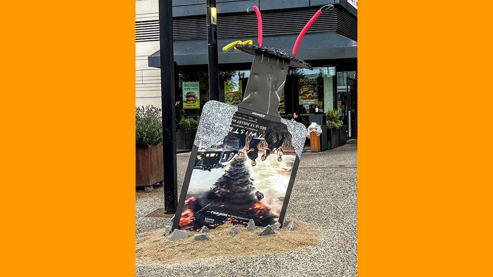 Ingenious 'trashed' Twisters billboard turns movie ads upside down ...