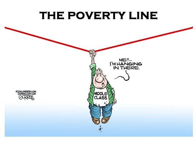 Editorial cartoon middle class poverty line | The Week