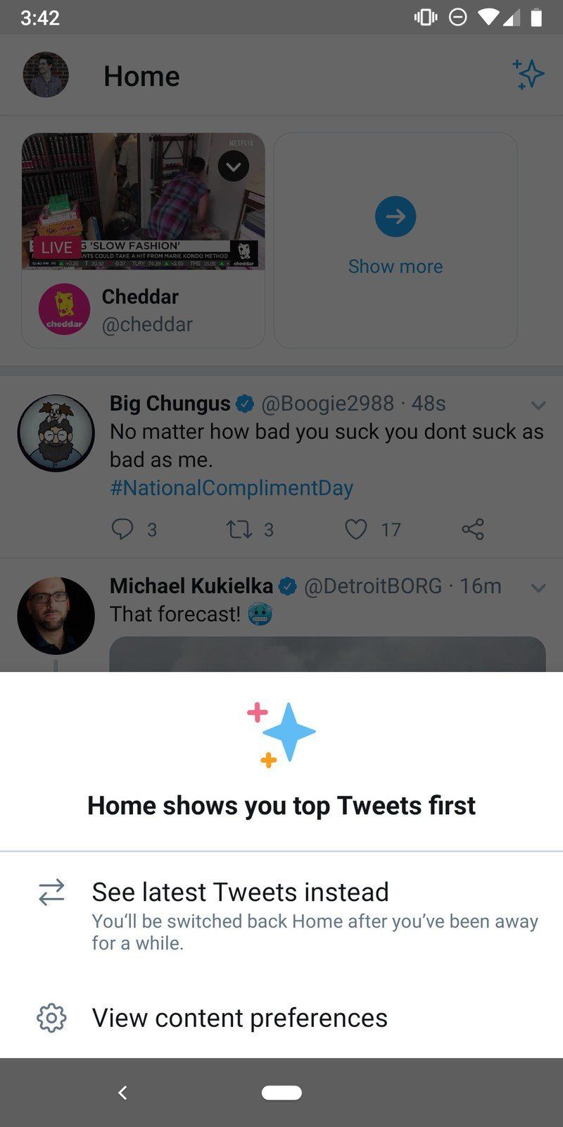 How to switch between Top and Latest Tweets on Twitter for Android ...