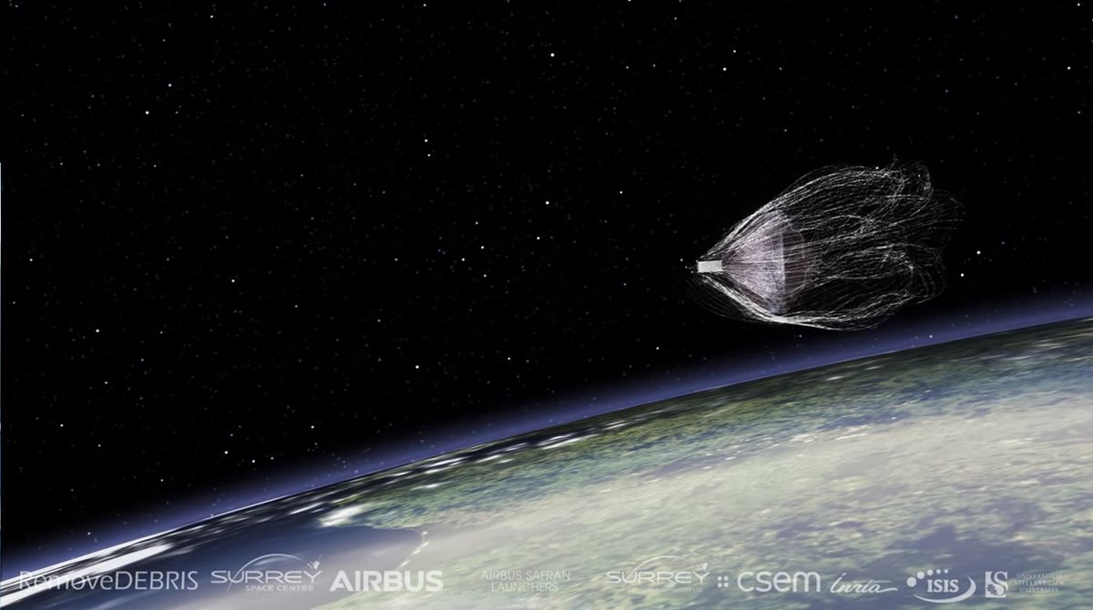 This Space Junk Removal Experiment Will Harpoon & Net Debris in Orbit ...