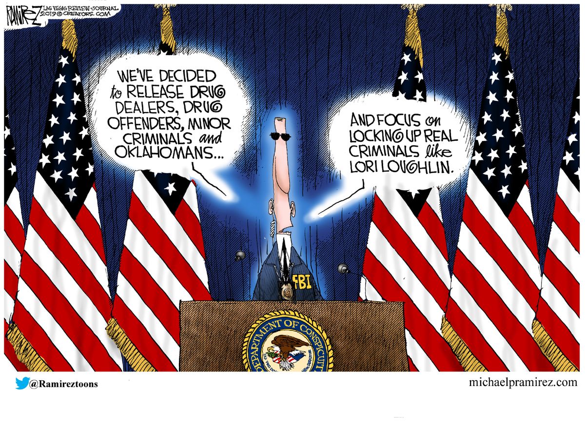 Political Cartoon U.S. FBI Tough On Crime Lori Loughlin | The Week