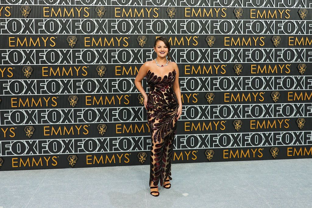 Selena Gomez is a Goth Goddess at the 75th Primetime Emmy Awards ...