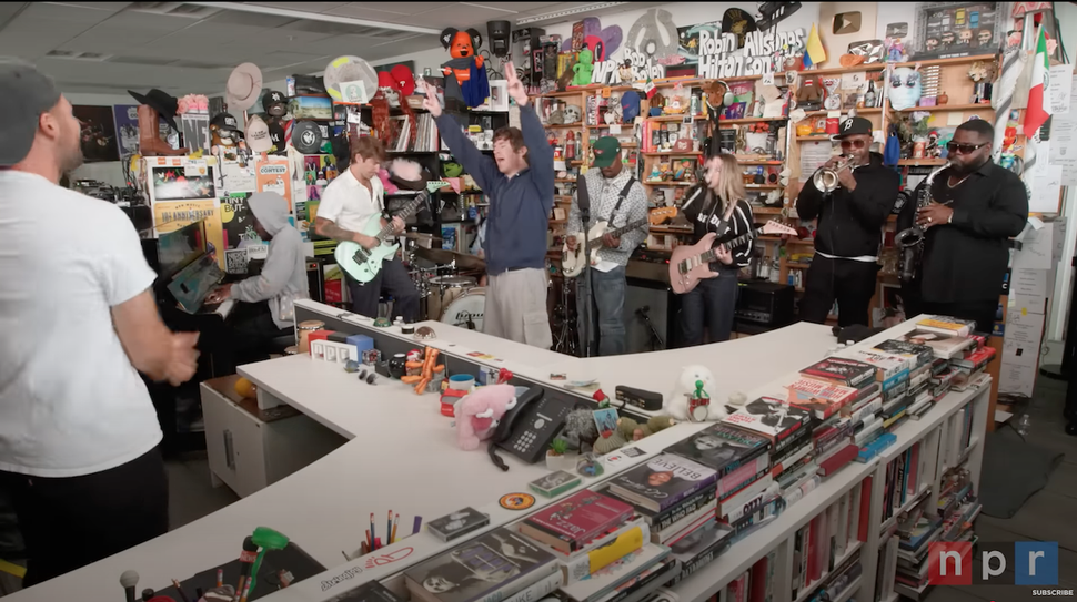 Watch Turnstile's Brendan Yates stage dive during the band's Tiny Desk ...