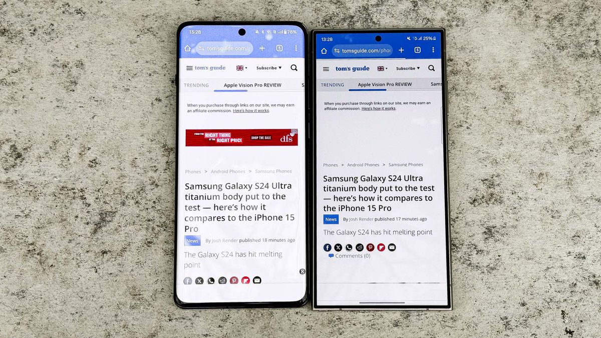 I compared the OnePlus 12 and Samsung Galaxy S24 Ultra's display performance — and this is what ...