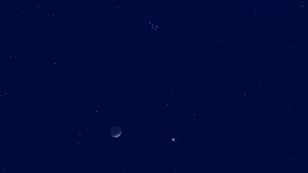 Mars, the Moon and the Pleiades Form a Cosmic Triangle Tonight | Space