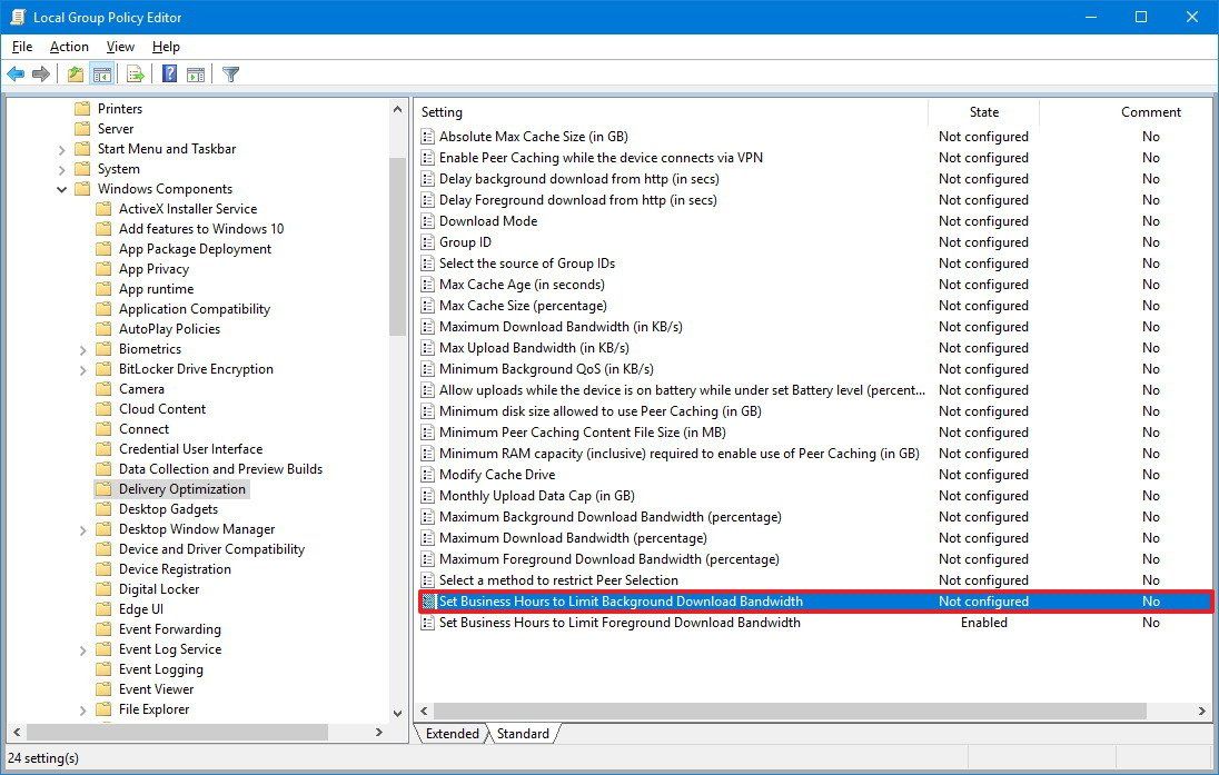 How to limit update bandwidth during specific hours on Windows 10 April ...