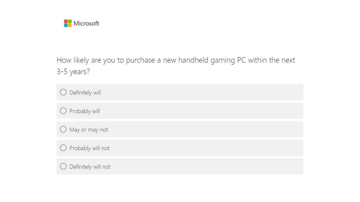 A Microsoft survey seems to be gauging user interest in a new gaming ...
