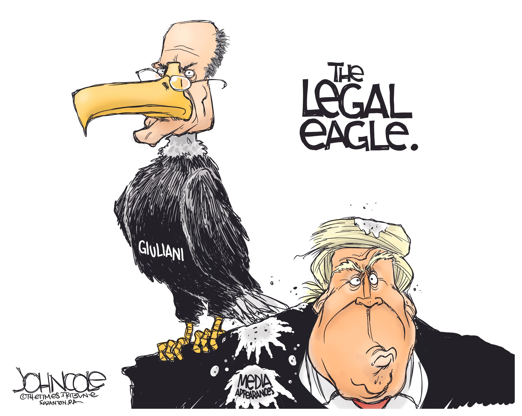 Political cartoon U.S. Rudy Giuliani interviews Trump | The Week