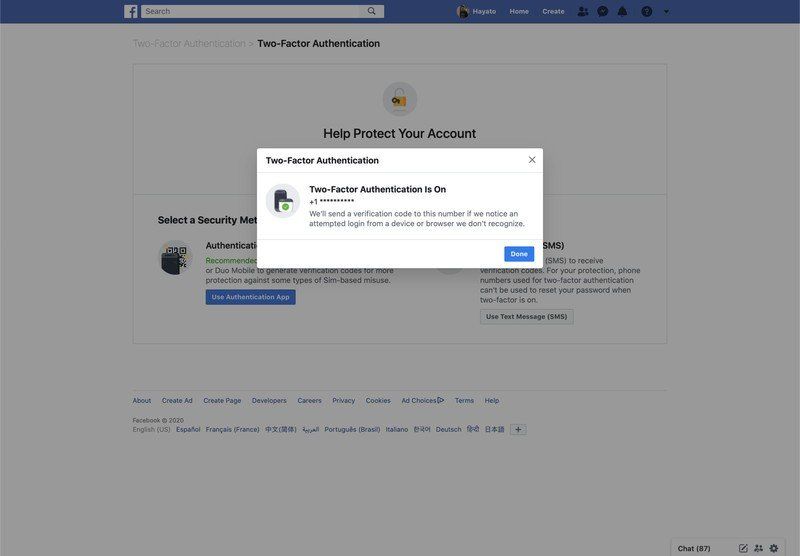 How to set up two-factor authentication for your Facebook account ...