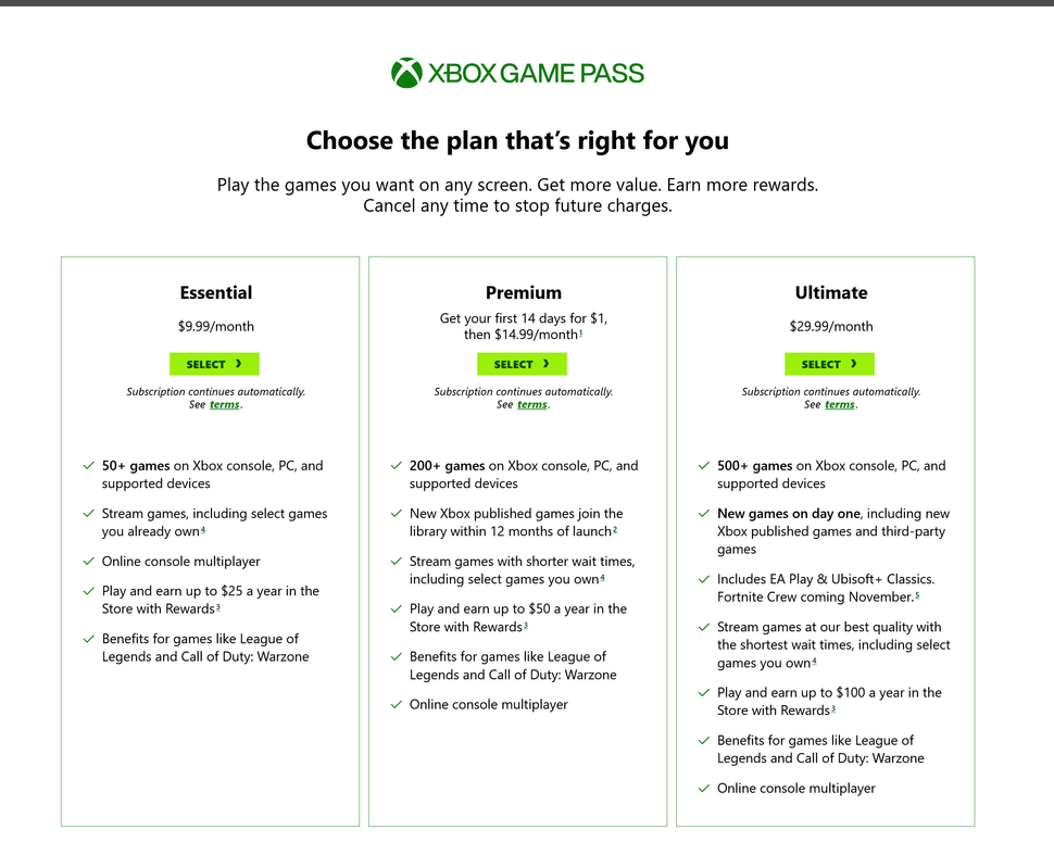 Game Pass gets major price hike 'to offer more flexibility, choice, and ...