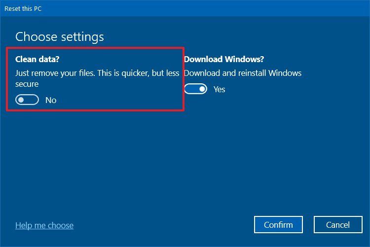 How to use cloud download to reset computer on Windows 10 May 2020 ...