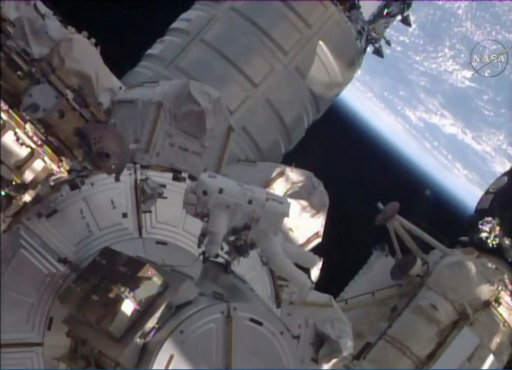 Spacewalking Astronauts Rescue Stuck Space Station Railcar | Space