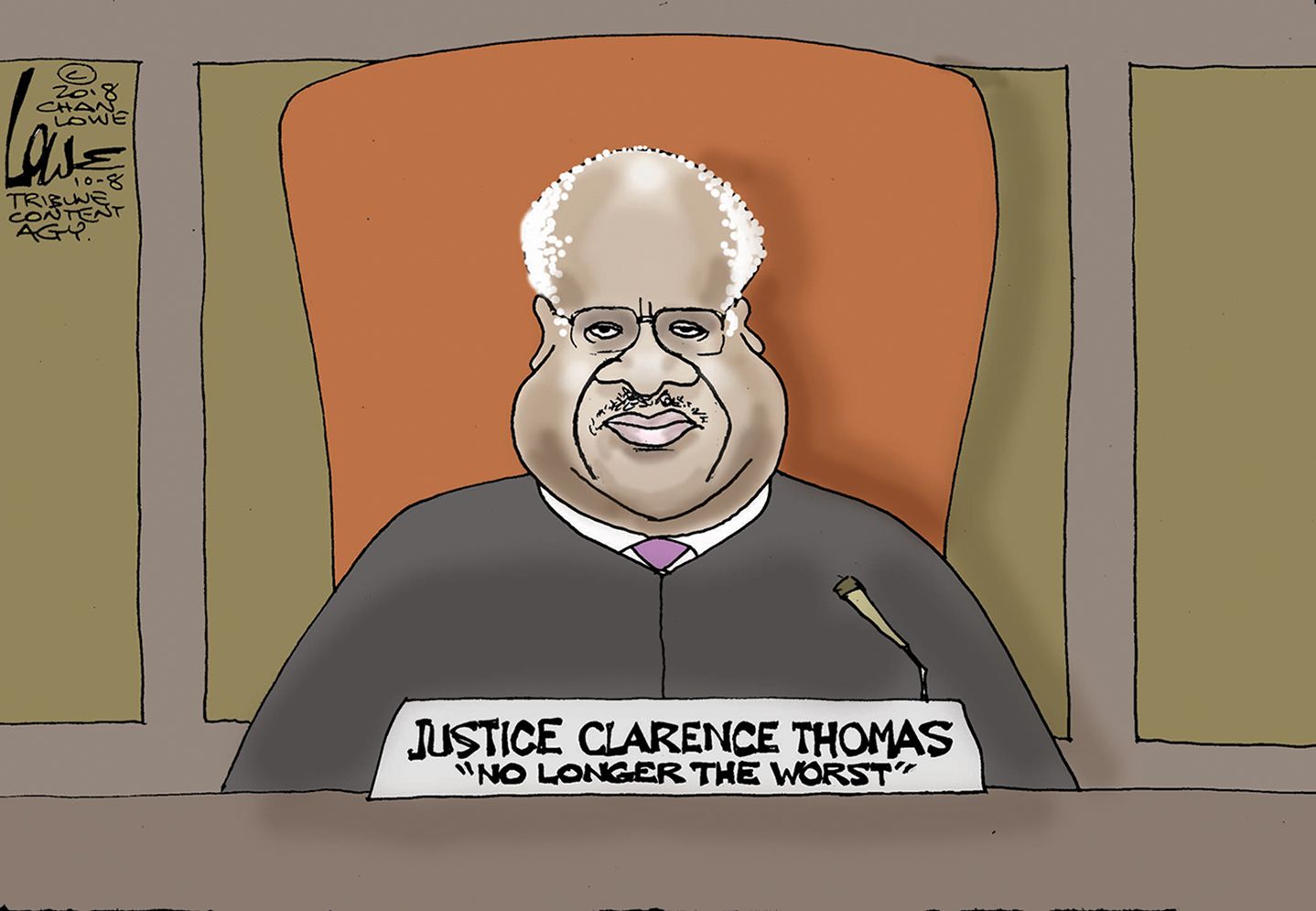 Political cartoon U.S. Supreme Court Justice Clarence Thomas Brett ...