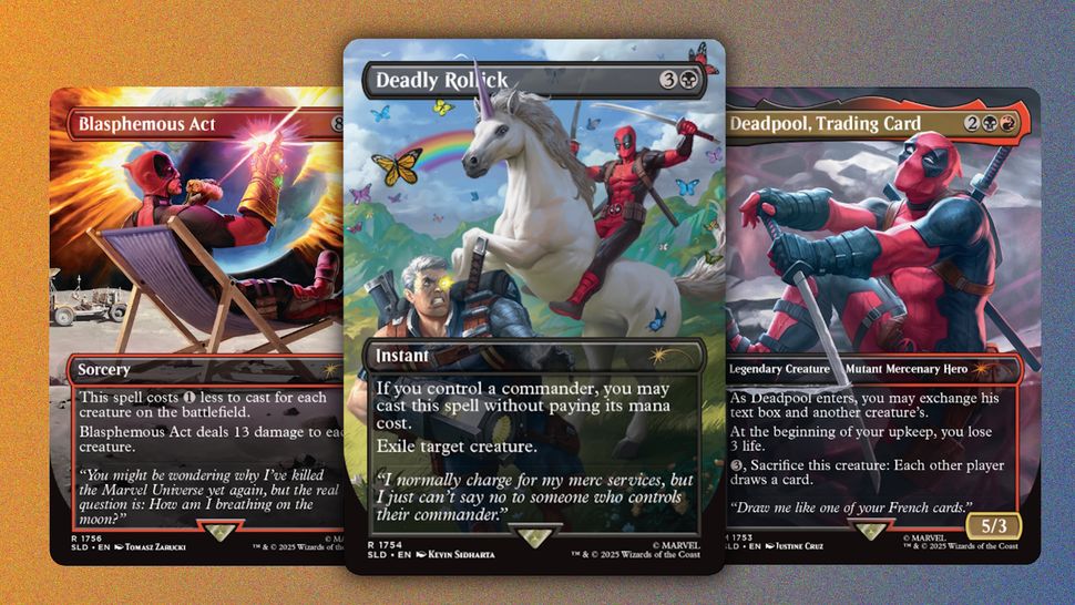 Marvel's Deadpool gallops into MTG Secret Lair on the back of a unicorn ...