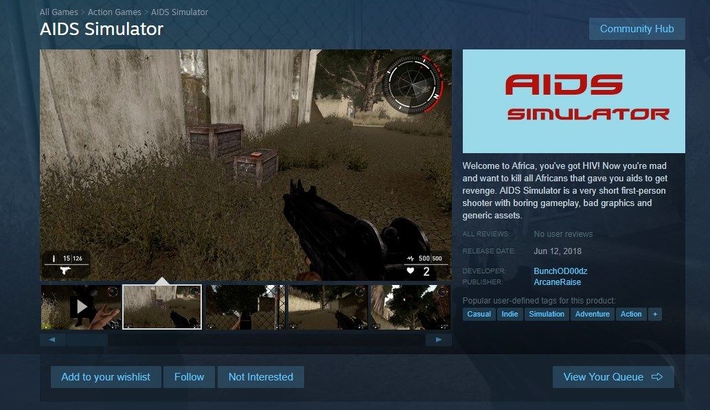AIDS Simulator and other games removed from Steam, Valve clarifies ...