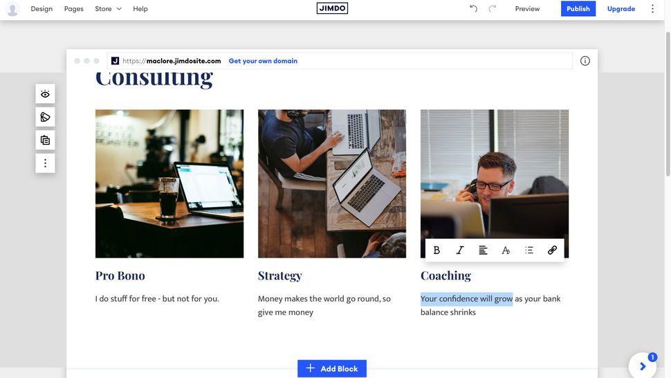 Jimdo website builder | TechRadar